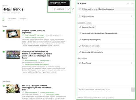 Guide to AI Actions for Feedly Market Intelligence - Feedly Documentation