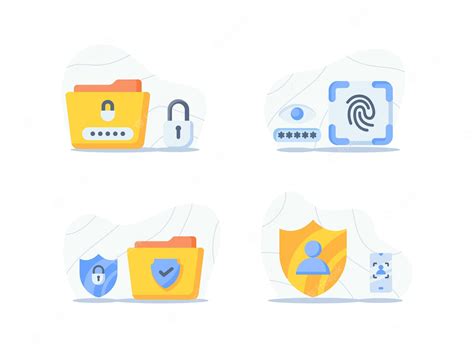 Premium Vector Internet Security Concept Icon Set Package Collection With Locked Password