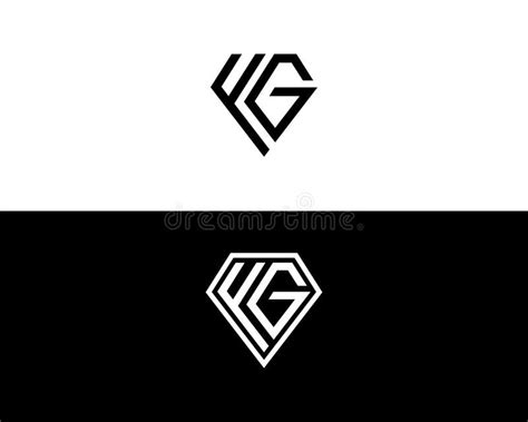 Fg Letters Linked With Diamond Shape Logo Stock Vector Illustration