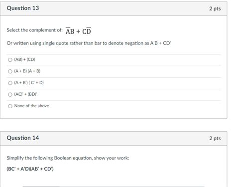Select The Complement Of AB CD Or Written Using Chegg