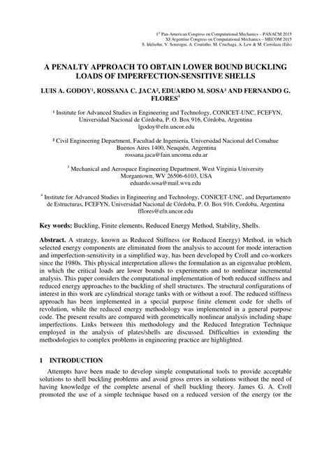 Pdf A Penalty Approach To Obtain Lower Bound Buckling Loads Of