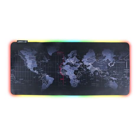 Taffgo Gaming Mouse Pad Xl World Map Rgb Led 400x900mm Shopee Singapore