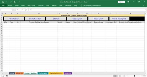 Scrum Dashboard In Excel