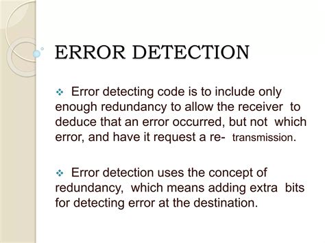 Error Correction And Detection Technique While Sending The Message Ppt