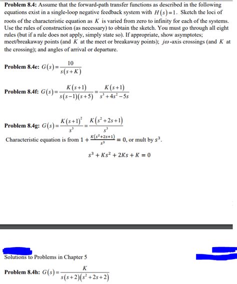 solved problem 8 4 assume that the forward path transfer