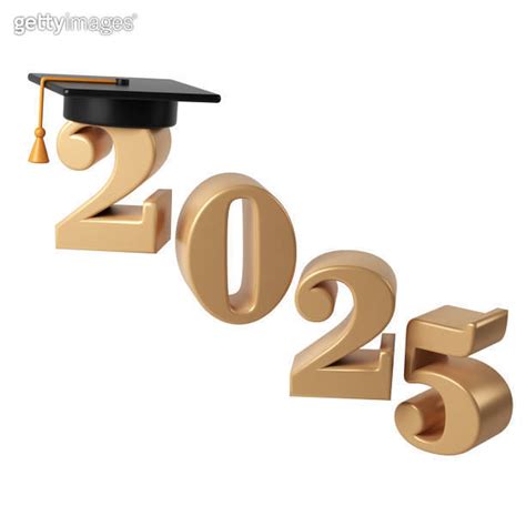Class Of 2025 3d Education Icon Congratulation Graduates Design Template With Black Cap And