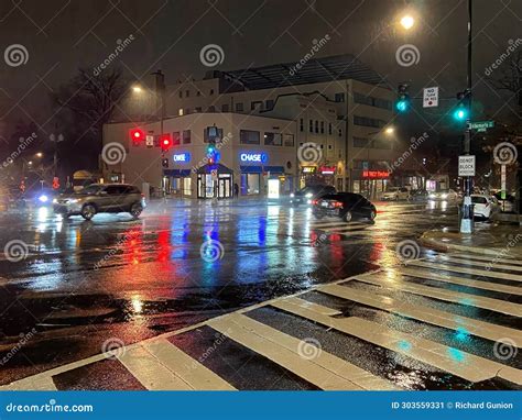 A Very Wet Night In Washington Dc In January Editorial Photo Image Of