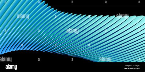 Abstract Elegant Blue Turquoise Elliptical Overlapping Stripes Curves Or Layers On Black