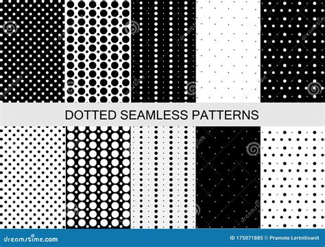Abstract Simple Seamless Dotted Patterns Set Stock Vector Illustration Of Collection Patterns