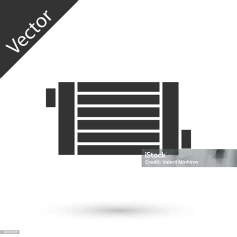 흰색 배경에 격리 된 회색 자동차 라디에이터 냉각 시스템 아이콘 벡터 아이콘에 대한 스톡 벡터 아트 및 기타 이미지 아이콘 배터리 전원 순서 Istock