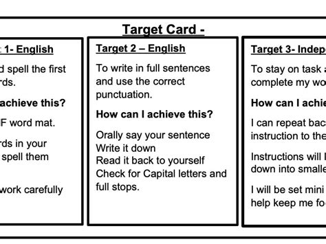 Iep Target Cards Teaching Resources