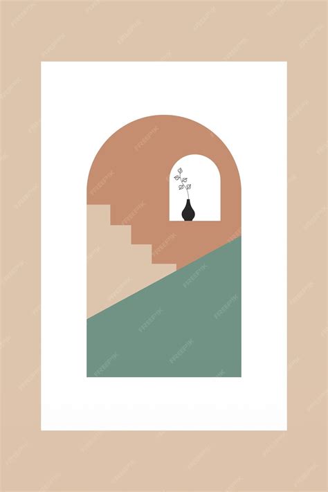 인쇄 가능한 아트 프린트 Boho 아트 포스터 갤러리 벽 장식 Mid Century Modern 벽 아트 장식 Boho 홈 장식 프리미엄 벡터