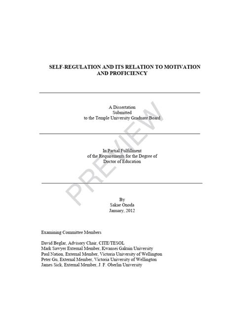 Profiency Onoda S 2012 Self Regulation And Its Relation To Motivation And Proficiency