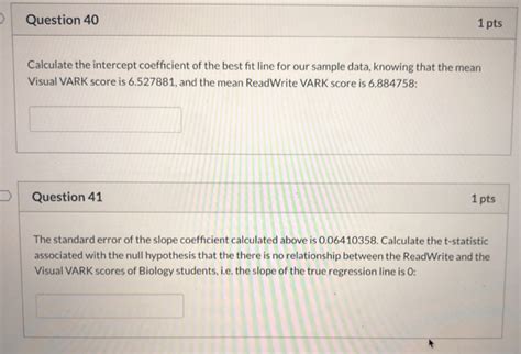 1 pts calculate thet statistic associated with the