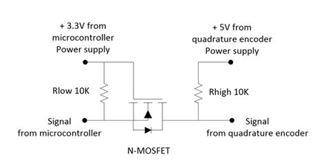 voltage 5v encoder output to 3 3v microcontroller electrical