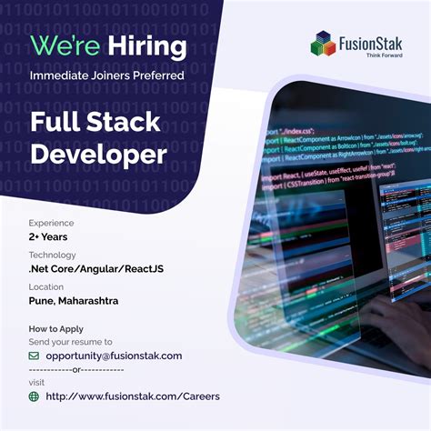 fusionstak llc on linkedin immediatejoiners fullstackdevelopers opportunity angular mvc
