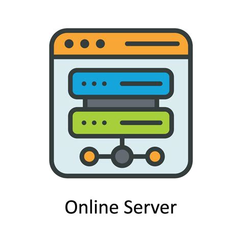 Online Server Vector Fill Outline Icon Design Illustration Network And Communication Symbol On