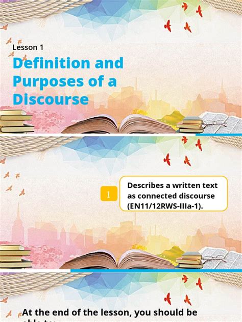 R W Unit 1 Lesson 1 Definition And Purposes Of Discourse Pdf Discourse Experience