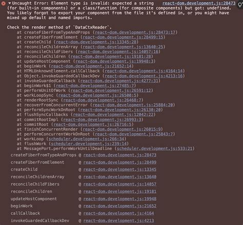 Check The Render Method Of `datactxreader` Error Developer Support