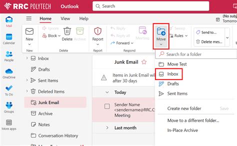 Move Junk Email To Inbox RRC Polytech Information Technology Solutions