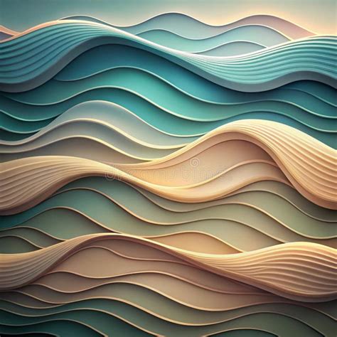 Abstract Layered Waves Soft Pastel Colors Stock Image Image Of Abstract Design 377009399