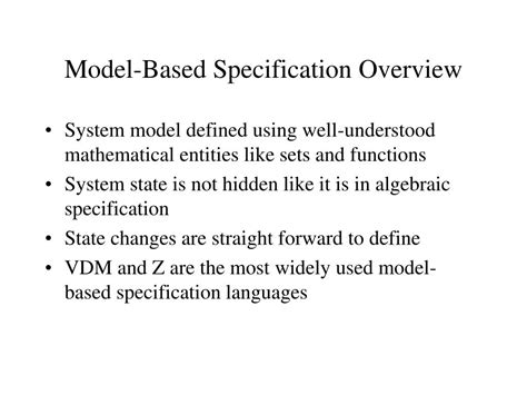 Ppt Model Based Specification Powerpoint Presentation Free Download Id 615458
