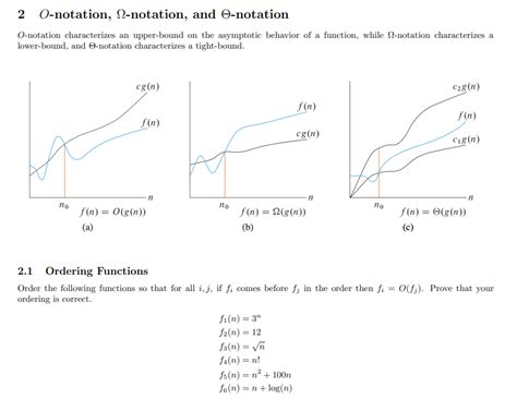 solved 2o notation Ω notation and Θ notation o notation