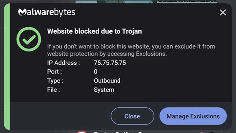 75 75 75 75 Comcast Dns Marked As Trojan Website Blocking Malwarebytes Forums