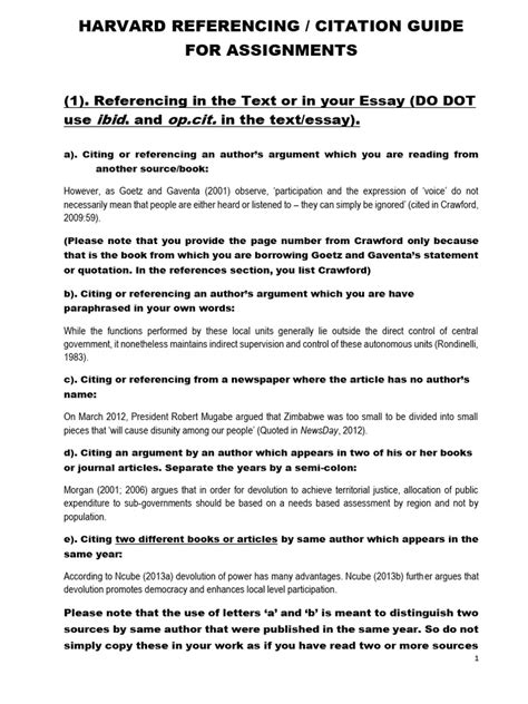 Harvard Referencing Guide For Assignments Pdf Thesis