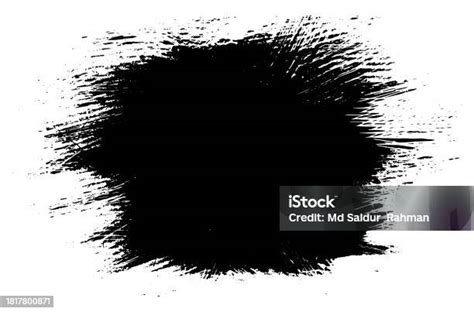 흰색 배경에 흑백 브러시 스트로크 프레임입니다 벡터 일러스트 레이 션입니다 벡터 그런 지 원입니다 흰색 배경에 잉크 사각형 획입니다 벡터 그런 지 원 그런지 이미지 기법에