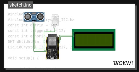 Combined Temp And Ultrasonic Sensor Wokwi Esp32 Stm32 Arduino Simulator