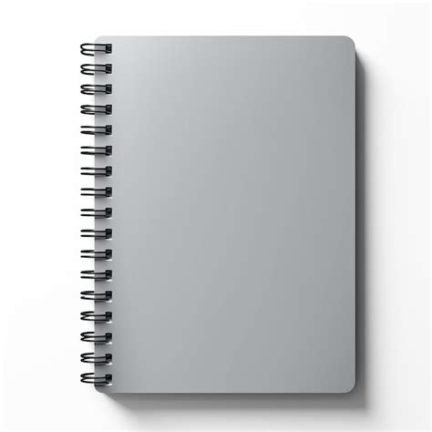 Premium Vector Gray Color Notebook Flat Vector White Background Isolated