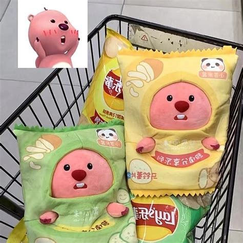 Potato Chip Pack Babe Beaver Ruby Loopy Korean Cute Influencer Pink Doll Taiyaki Headgear Doll