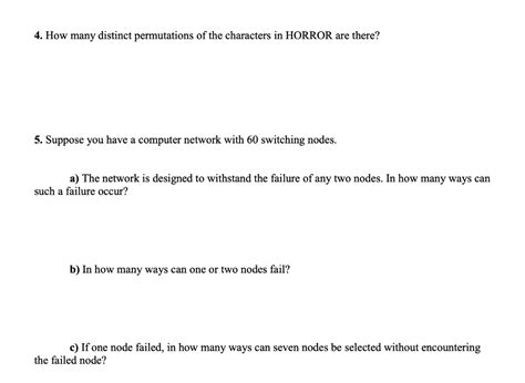 Solved 4 How Many Distinct Permutations Of The Characters