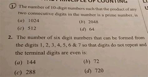 The Number Of 10 Digit Numbers Such That The Product Of Any Two Consecuti