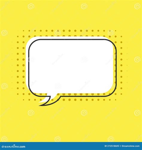 Rectangular Speech Bubble With Rounded Corners Isolated On Yellow Background Blank Message Box