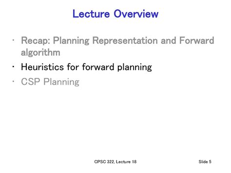 planning heuristics and csp planning ppt download