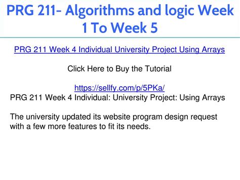 Ppt Prg 211 Algorithms And Logic Week 1 To Week 5 Powerpoint Presentation Id7841344