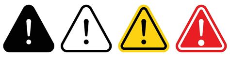 Warning Icons Set Triangle Exclamation Mark Symbols Caution Vector