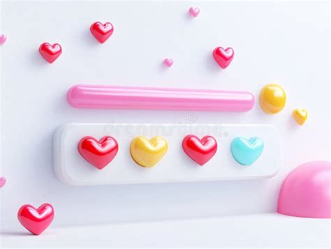 colorful 3d hearts loading bar animation high quality image stock