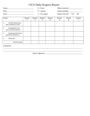 Check In Check Out Daily Progress Report Doc Template PdfFiller