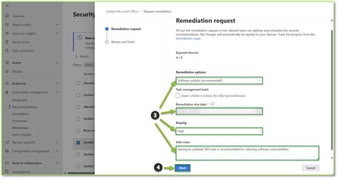 Defender Vulnerability Management Remediation Action