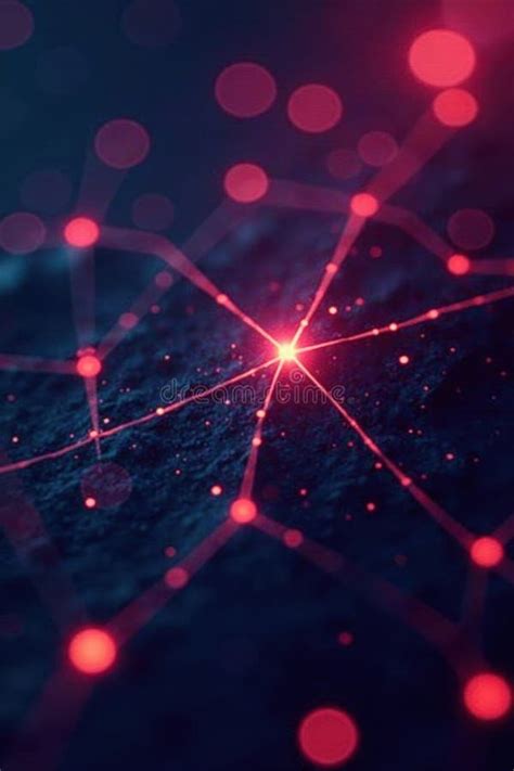 Abstract Digital Network Glowing Nodes And Lines Circuit Board Digital Technology Trends Stock