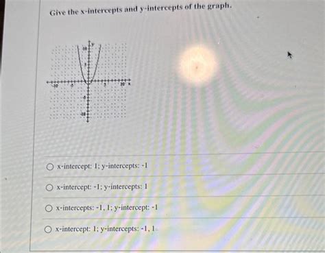 Solved Give The X Intercepts And Y Intercepts Of The Graph