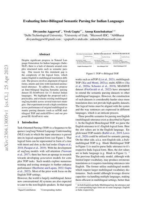 Pdf Evaluating Inter Bilingual Semantic Parsing For Indian Languages
