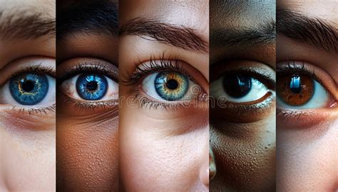 People With Different Colored Eyes Photo Collage Stock Image Image
