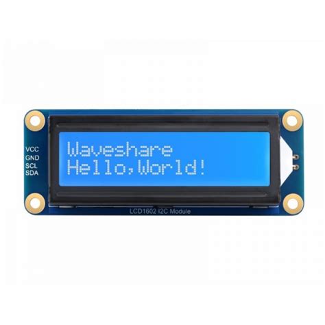 Waveshare X LCD Display With White Text And Blue Blacklight I C WS