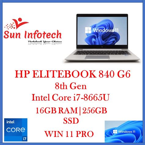 HP ELITEBOOK 840 G6 CORE I7 8665U 8TH GEN 16GB RAM 256GB SSD WIN 11 PRO MS Office Refurbished