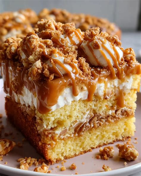 Butterscotch Crunch Cake Dessert Cooking Taste