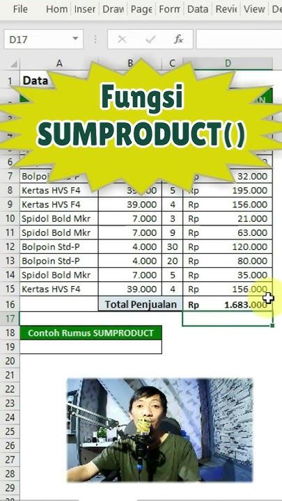 Rumus Sumproduct Di Excel Shorts Youtube